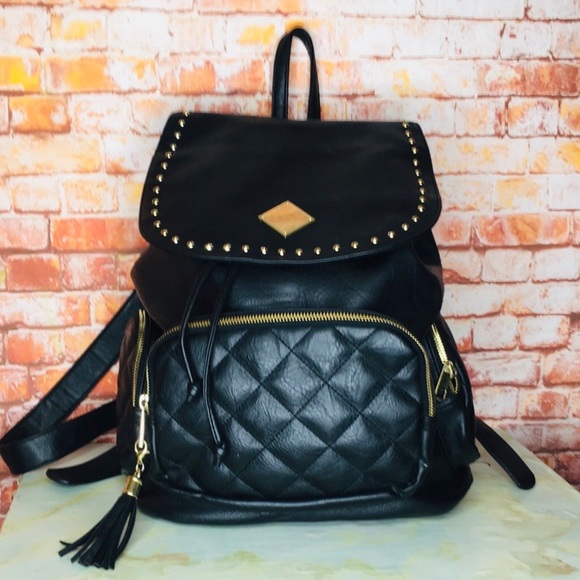 Staples | Bags | Staples Large Black Gold Studded Quilted Leather ...